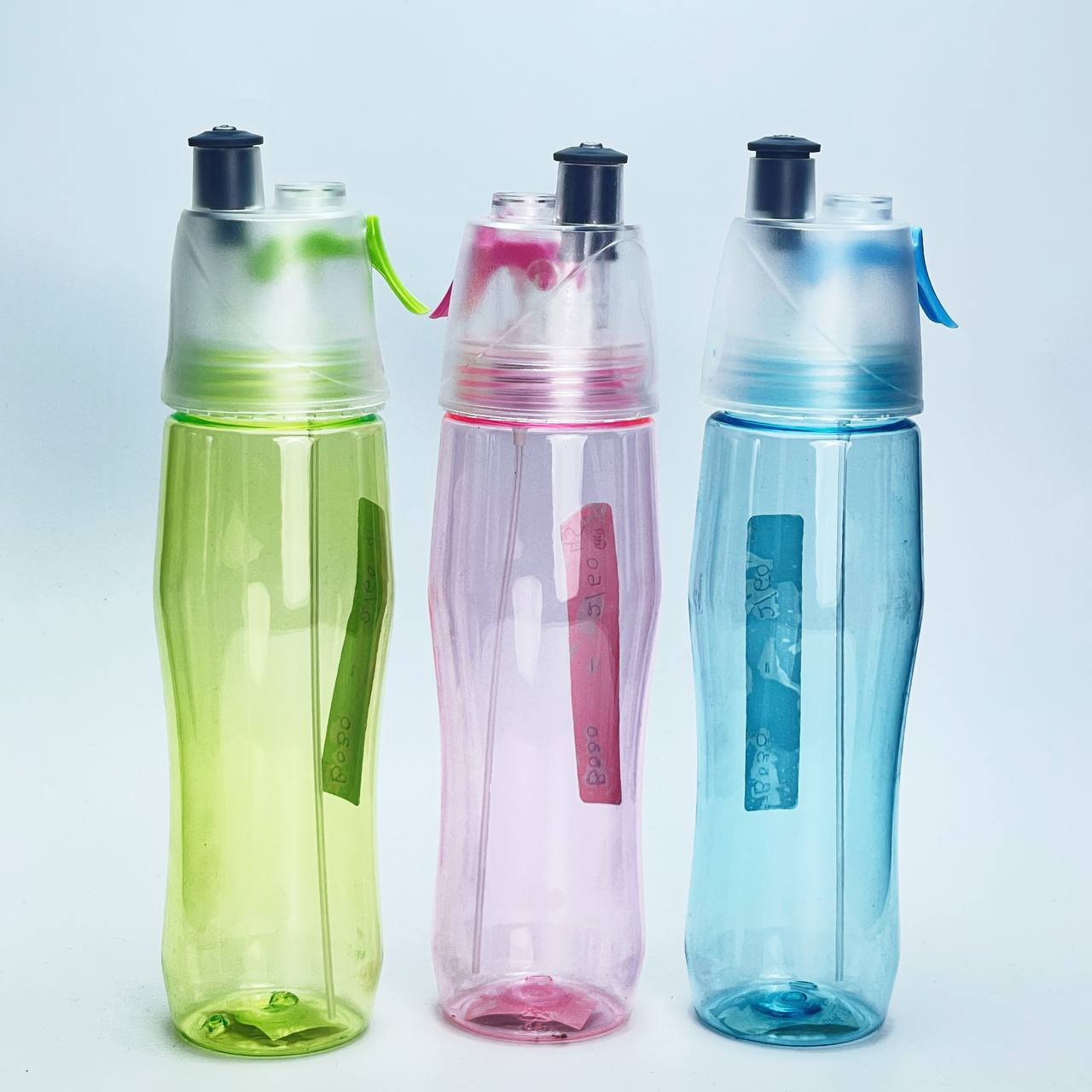 Clear Plain Colored Mist ’N Sip Spray Water Bottle with Pull-Top Spout ...