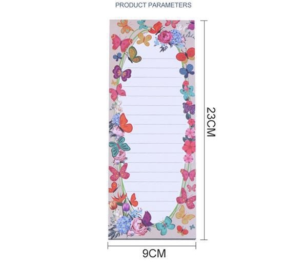 Magnetic Notepad with Design Border and Ruled lines 23cm*9cm 60 Sheets ...
